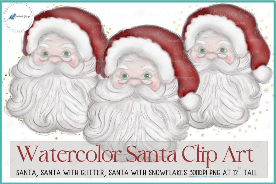 Watercolor Santa Clipart, Christmas Clipart, Santa Claus Png, Santa ...