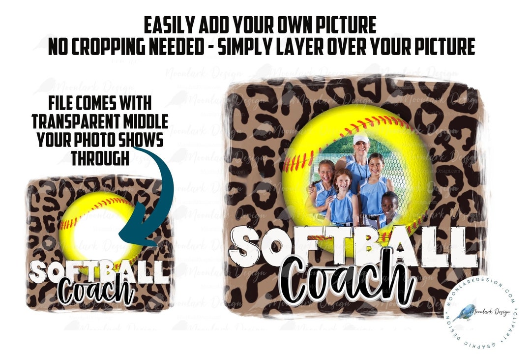 Softball Coach, Doodle Letter Custom Photo, Softball Photo Template ...