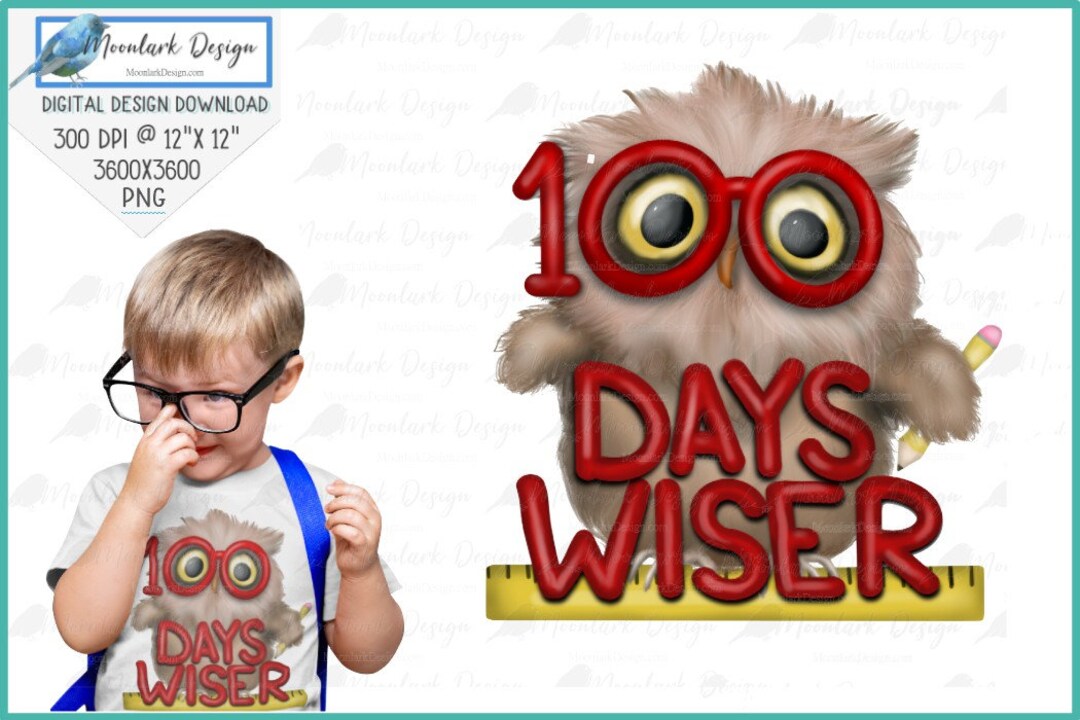 Owl 100th Day, of School, 100 Days Wiser, Watercolor Owl, Teacher Owl ...