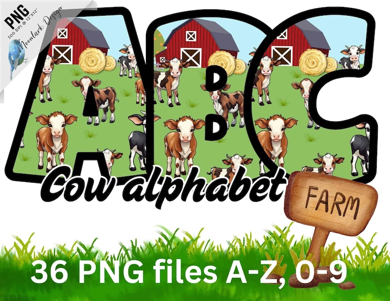 Barnyard Alphabet, Numbers, Doodle Letters, Commercial Use, Farm Animal ...