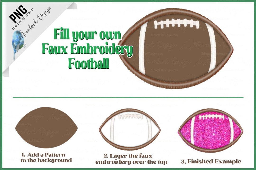 Faux Embroidery Football PNG, Fill Your Own Pattern, School Spirit ...