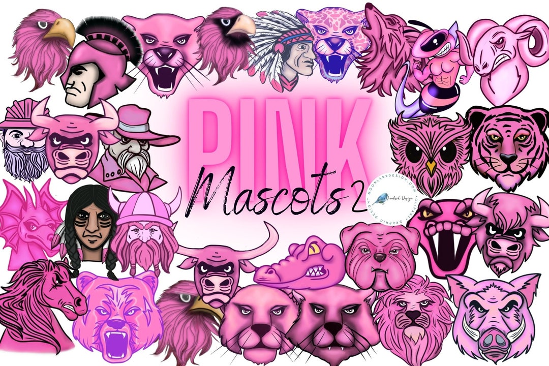 Pink Mascot PNG, Commercial Use, Bulldogs, Eagles, Lions, Cougars ...