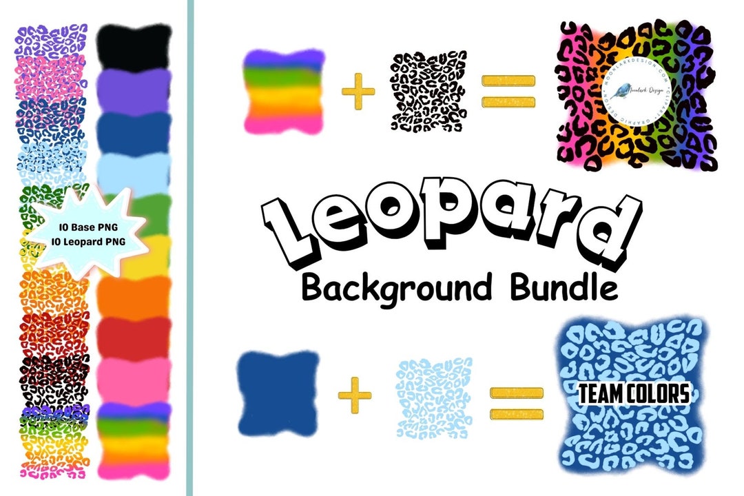 Mix N Match, Leopard Background, PNG Bundle, Rainbow Leopard, Team ...