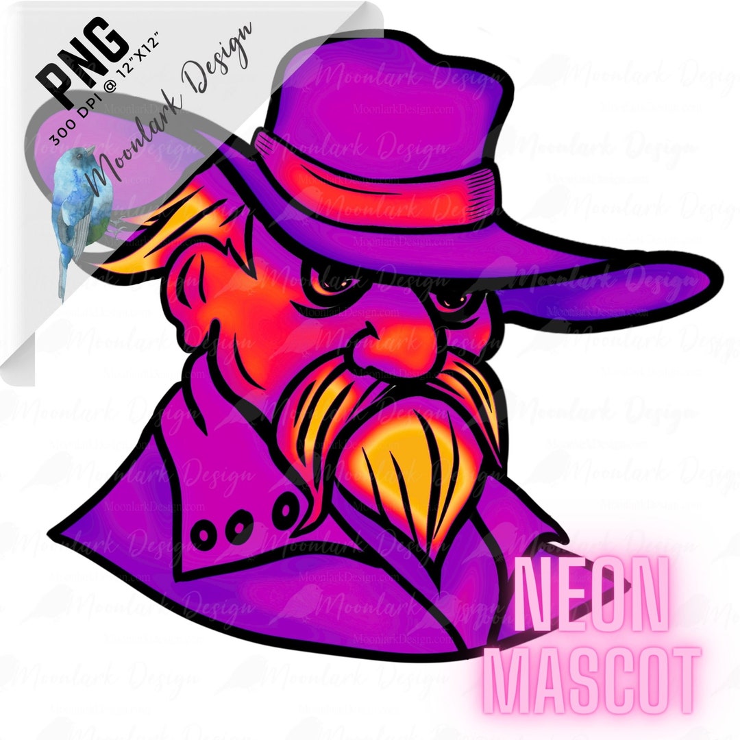 Neon Mascot, General Mascot, Rebels Clip Art, Colonel PNG, School Pride ...