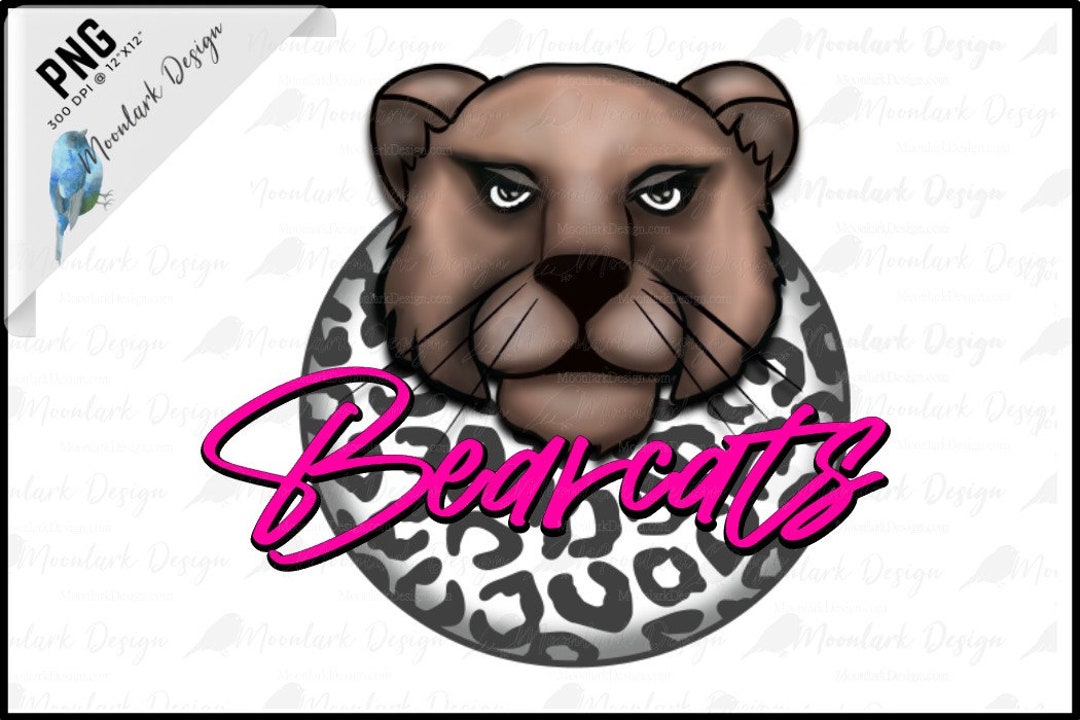 Bearcat PNG, School Spirit, Team Mascot, Leopard Background, Pink Words ...