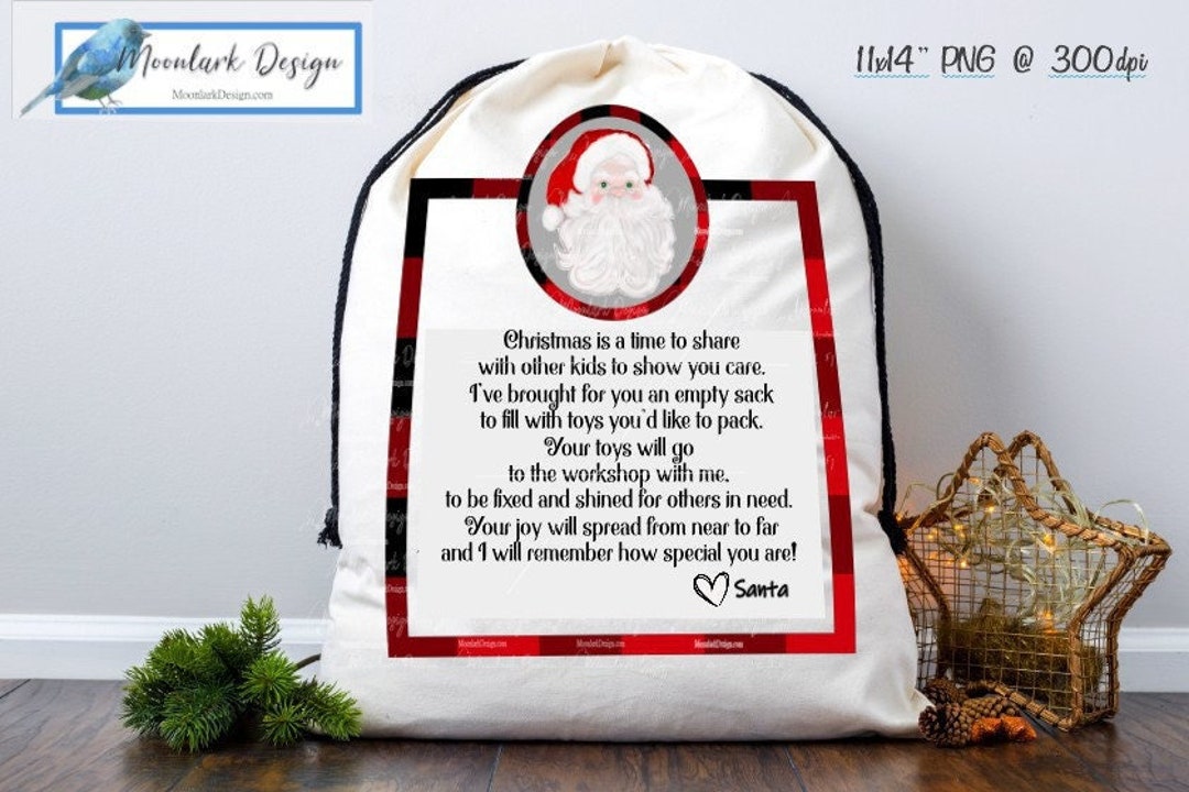 Give Back Sack, Letter From Santa, Toy Donation, Christmas Letter, Gift ...