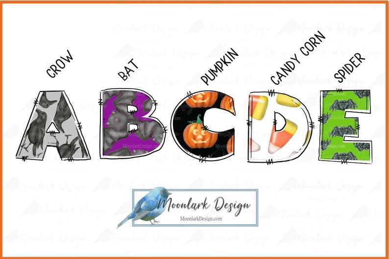 Halloween Alphabet Letters Bat Letters Spider Letters - Etsy