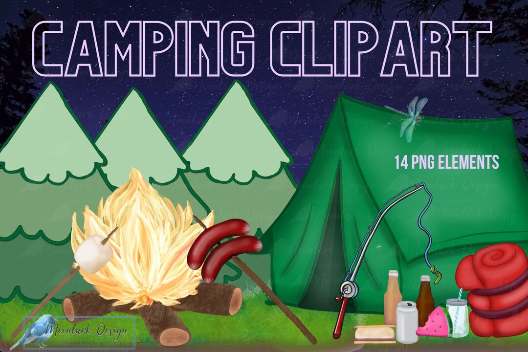 Camping Clip Art, Summer Clip Art, Fishing Clip Art, Summer Camp, Hot ...
