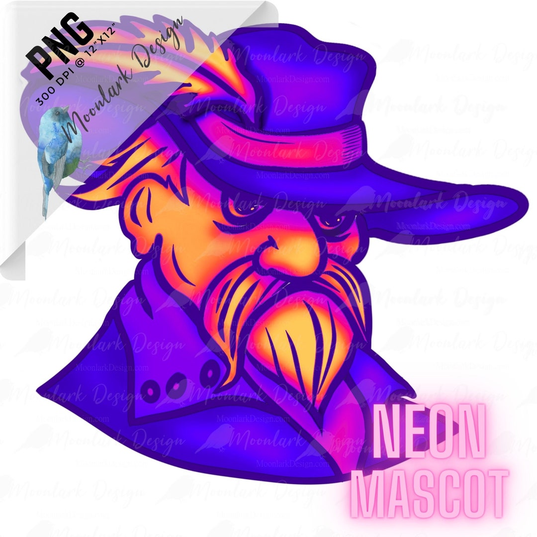 Neon Mascot, General Mascot, Rebels Clip Art, Colonel PNG, School Pride ...
