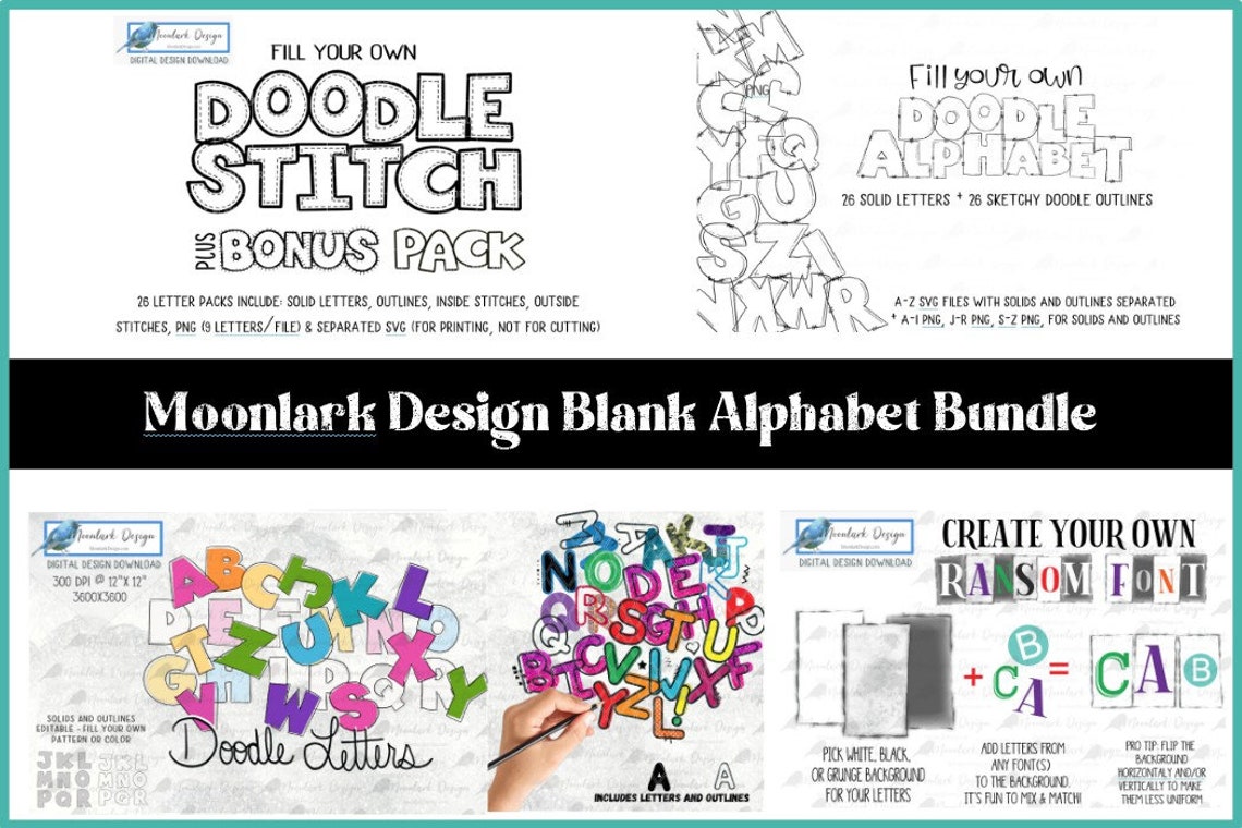Fill Your Own Sketched Doodle Letters Doodle Alphabet PNG - Etsy