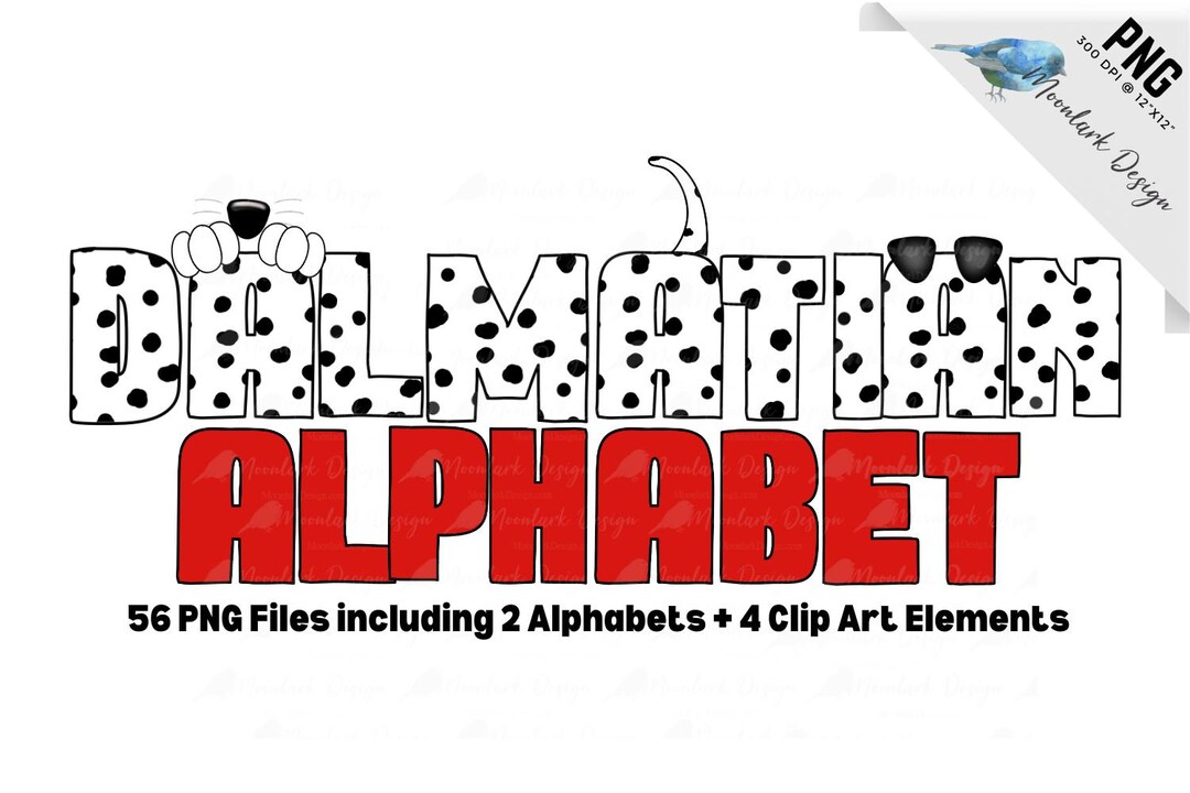 Dalmatian Alphabet Letters, Puppy Alphabet, Dog Letters, Dot Pattern ...