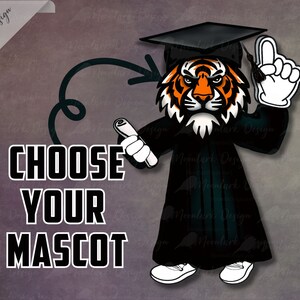 Graduation Mascot, Cap and Gown Clip Art, Mascot Graduate, Senior 2024 ...