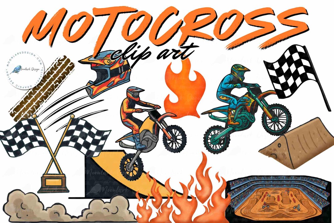Motocross Clip Art, Supercross PNG Files, Motorcycle Racing, Helmet ...
