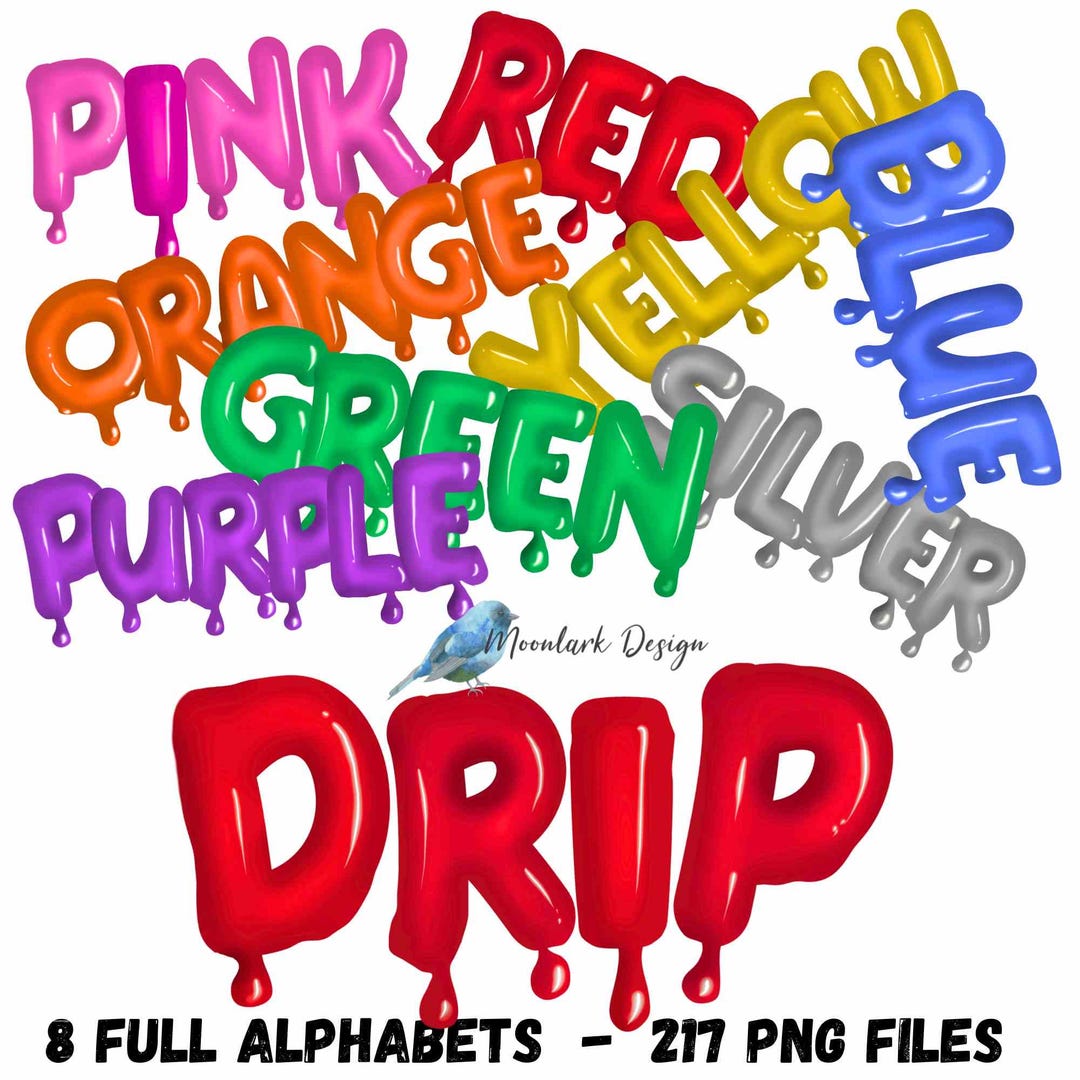 Drip Alphabet, Doodle Letters, Commercial Use, Slime Letters, Dripping ...