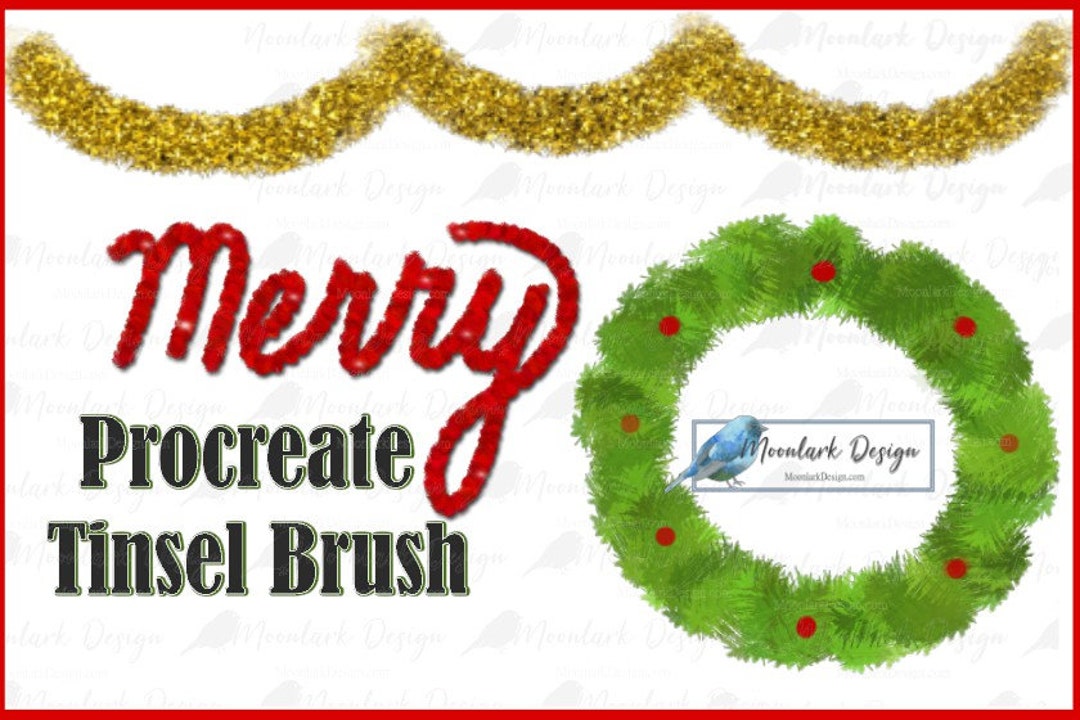 Tinsel Brush, Procreate Brushes, Commercial Use, Christmas Brush ...