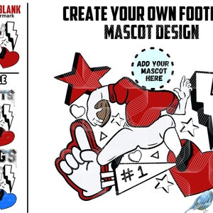 Retro Football PNG Add Your Own Mascot School Spirit PNG - Etsy
