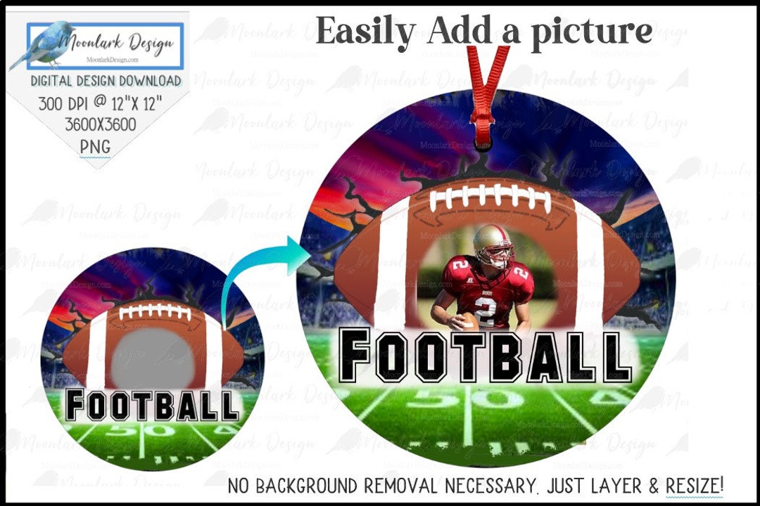 Football Ornament PNG, Custom Photo, Football Photo Template, PNG for ...