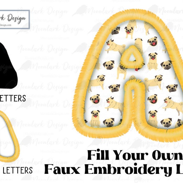 Faux Embroidery Letters - Etsy