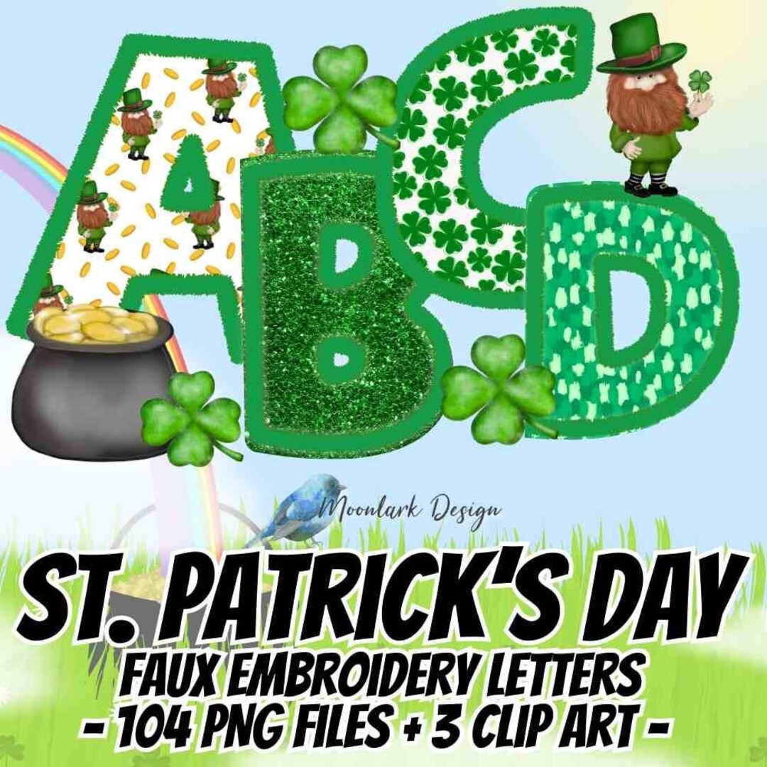 St. Patrick's Day Alphabet, Leprechaun Png, Doodle Letters, Clover PNG ...