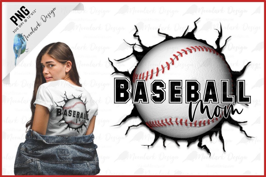Baseball Mom, Ball Cracking Wall, Smashing Wall, PNG for Sublimation ...
