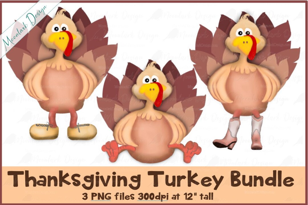 Turkey Clipart, Turkey in Boots, PNG for Sublimation, Watercolor Turkey ...