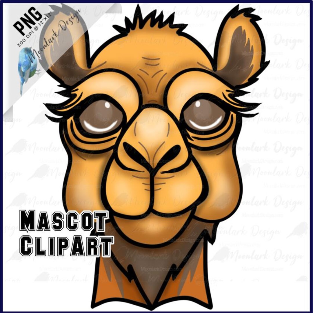 Camel Clip Art, School Spirit, Team Mascot, Camel Logo, Hand Drawn ...