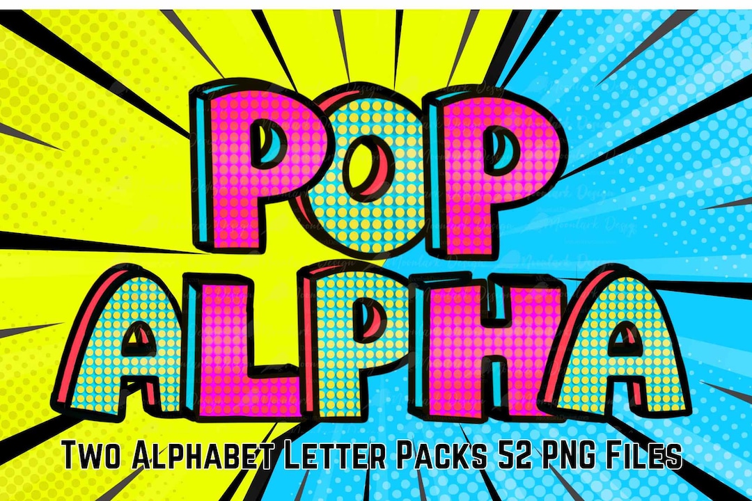 Pop Art Alphabet, Comics Letters, Doodle Letters, Retro PNG, Printable ...