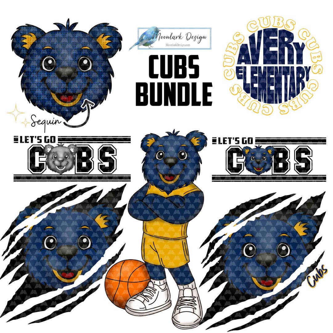 Cubs PNG Bundle, Cubs Mascot, Sequin Mascot, Preppy Mascot, Basketball ...