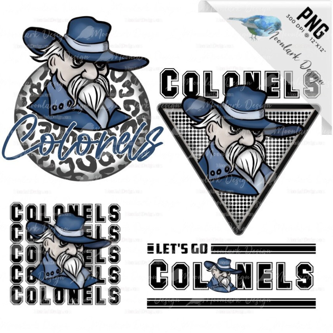 Colonels Mascot Bundle, Leopard Background, Triangle Mascot, Stacked ...