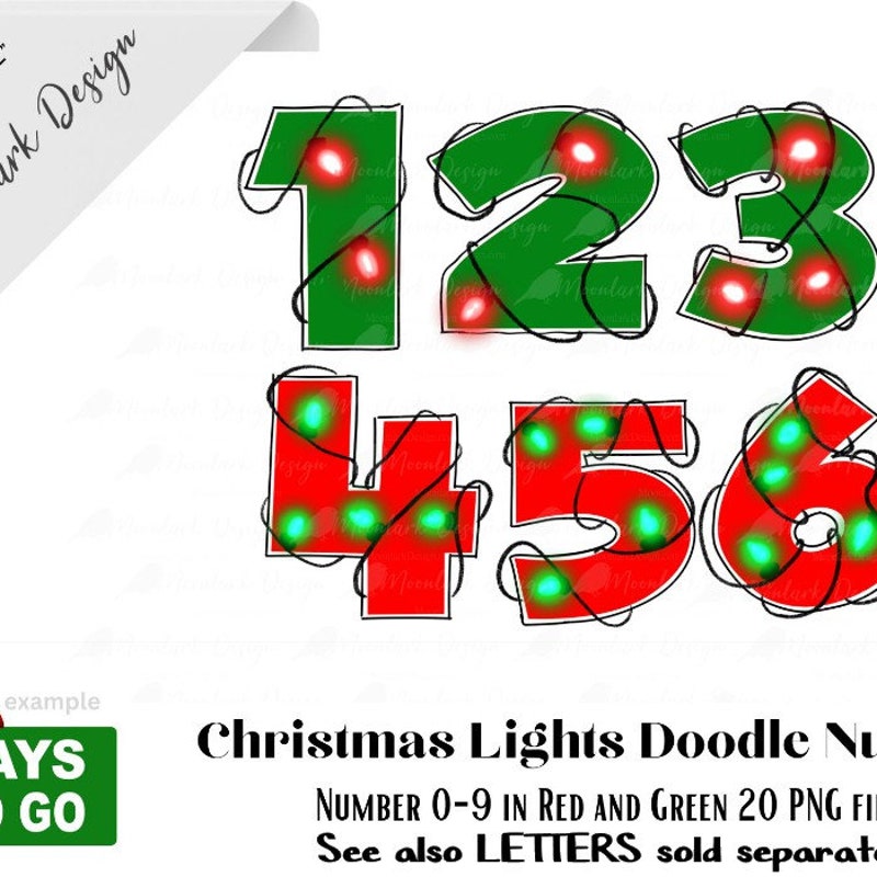 Numbers Christmas Lights - Etsy
