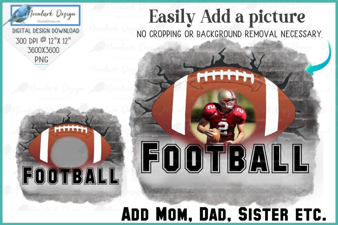 Football PNG Custom Photo Football Photo Template PNG - Etsy