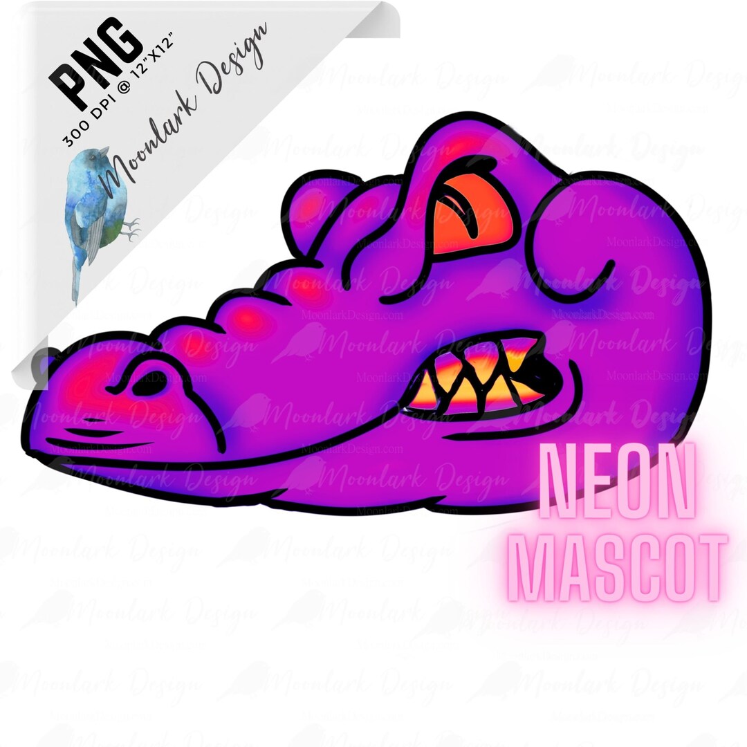 Neon Mascot, Alligator Mascot, Alligator Clip Art, Alligator PNG ...