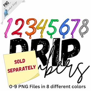 Pink Drip Numbers, Commercial Use, Slime Numbers, Dripping Numbers ...