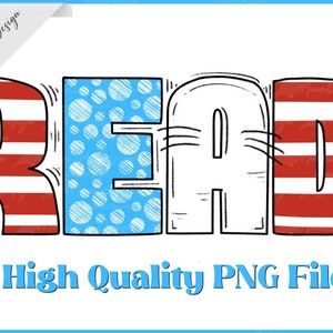 Read PNG, Red and Blue, Doodle Letter Design, Teacher PNG, Reading PNG ...