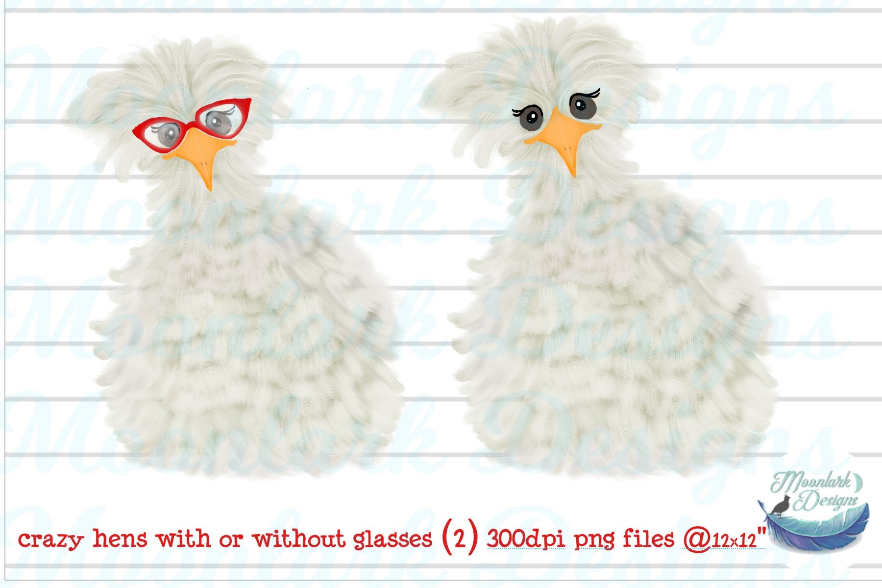 Crazy Hens Clip Art With and W/o Sassy Glasses PNG for - Etsy Canada