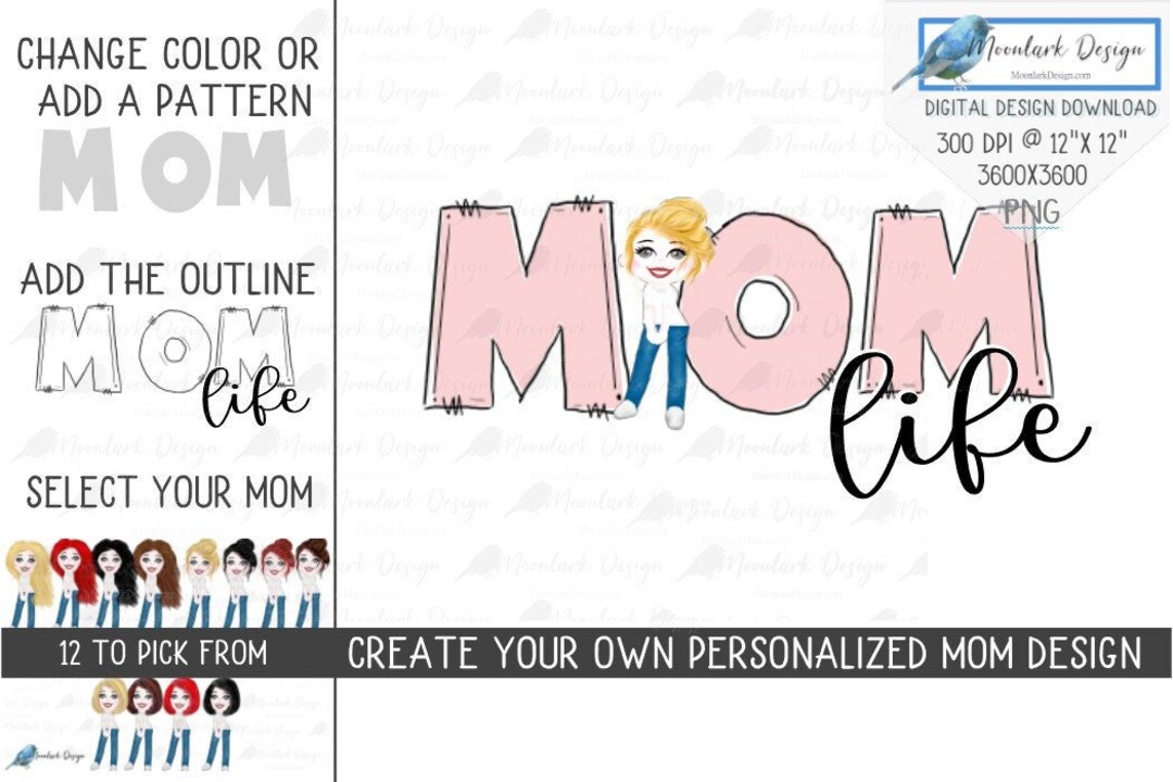 Mom Life, Customizable Mom, Doodle Letters, Editable Mom Png, Mothers ...