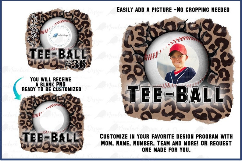Tee Ball Custom Photo Teeball Photo Template PNG - Etsy