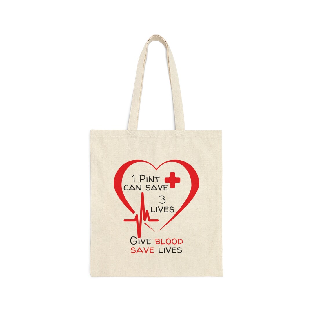 Blood Donation Tote Bag Give Blood Save Lives Donate Blood Bag, Thank ...