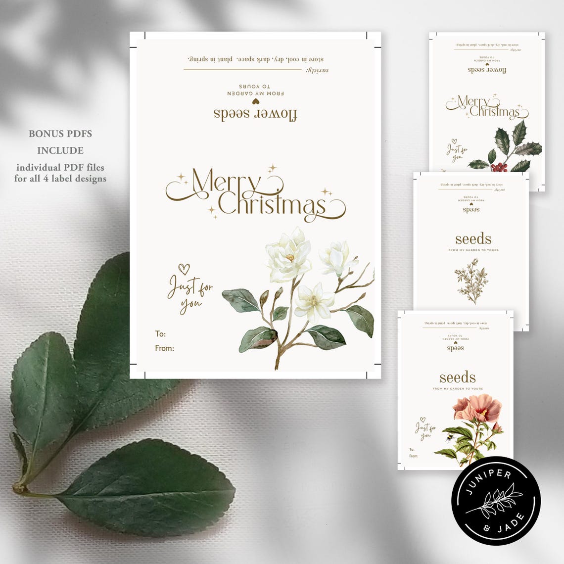 Gift Flower Seed Packet Labels - Canva Template - Editable DIY ...