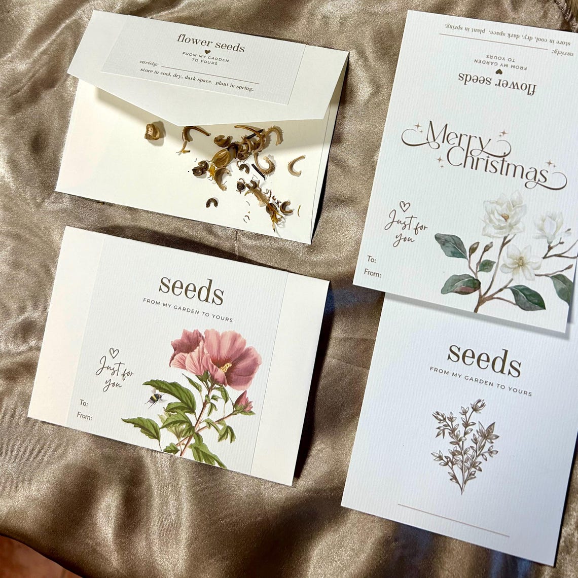 Gift Flower Seed Packet Labels - Canva Template - Editable DIY ...
