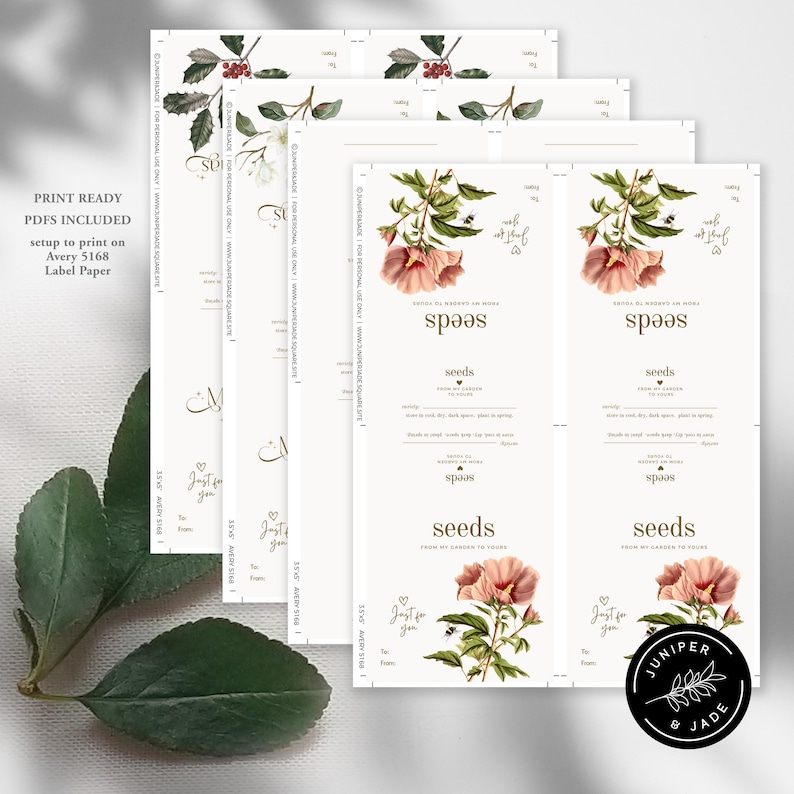 Gift Flower Seed Packet Labels - Canva Template - Editable DIY ...