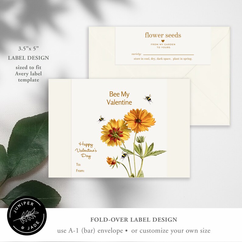 Valentine's Flower Seed Packet Labels - Canva Template - Editable DIY ...