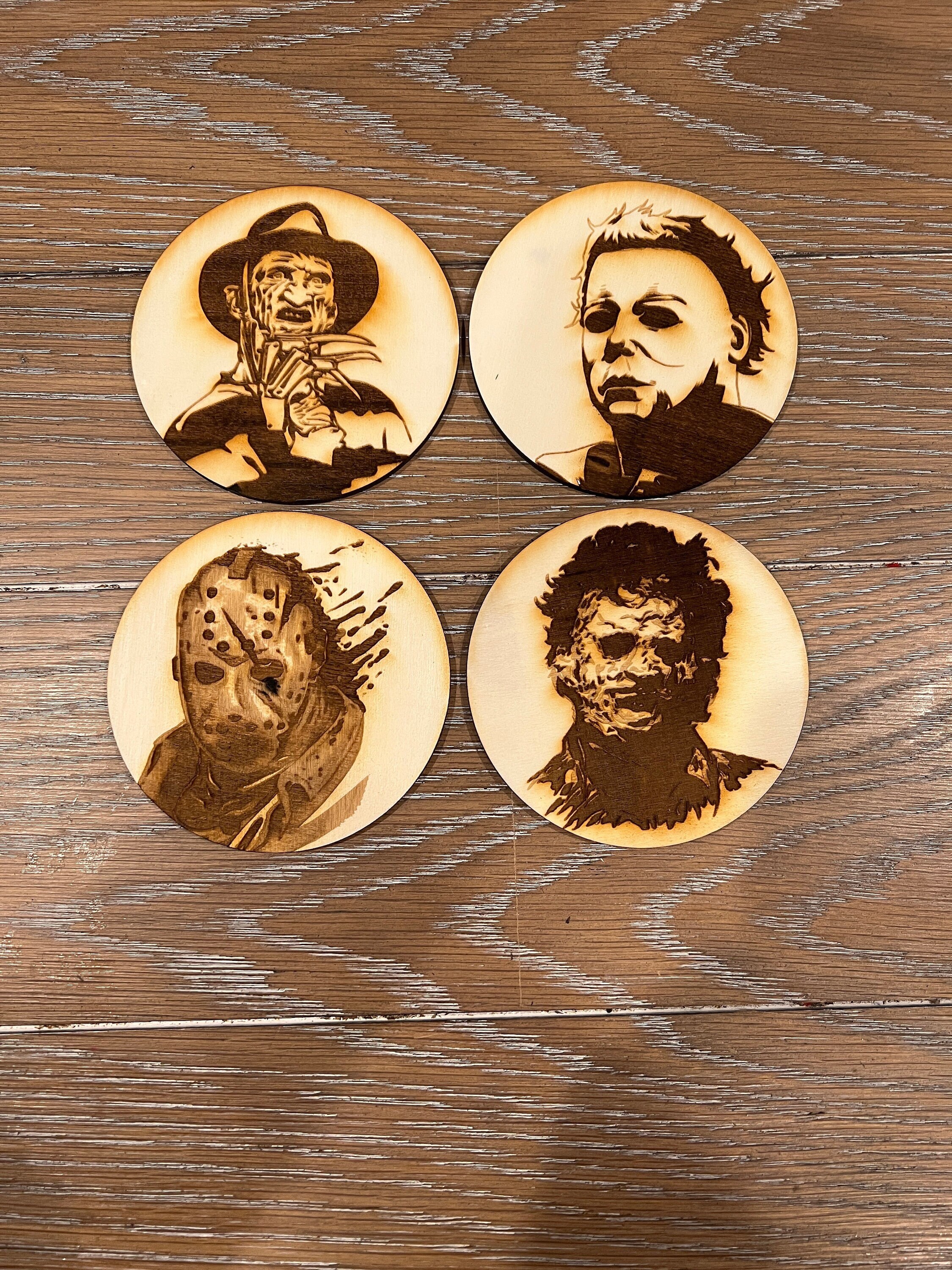 Classic Horror Movie Coasters Laser Engraved Handmade | Etsy