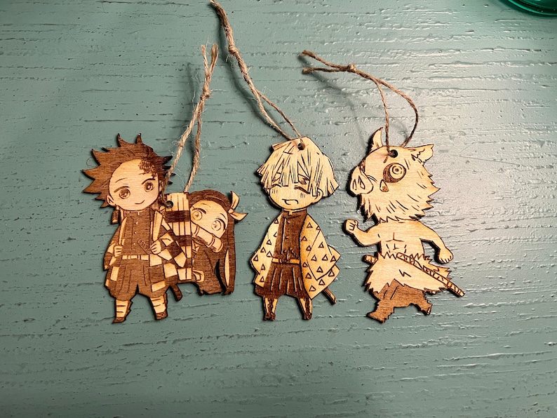 Anime Inspired Handmade Wooden Laser Engraved Ornaments Manga - Etsy