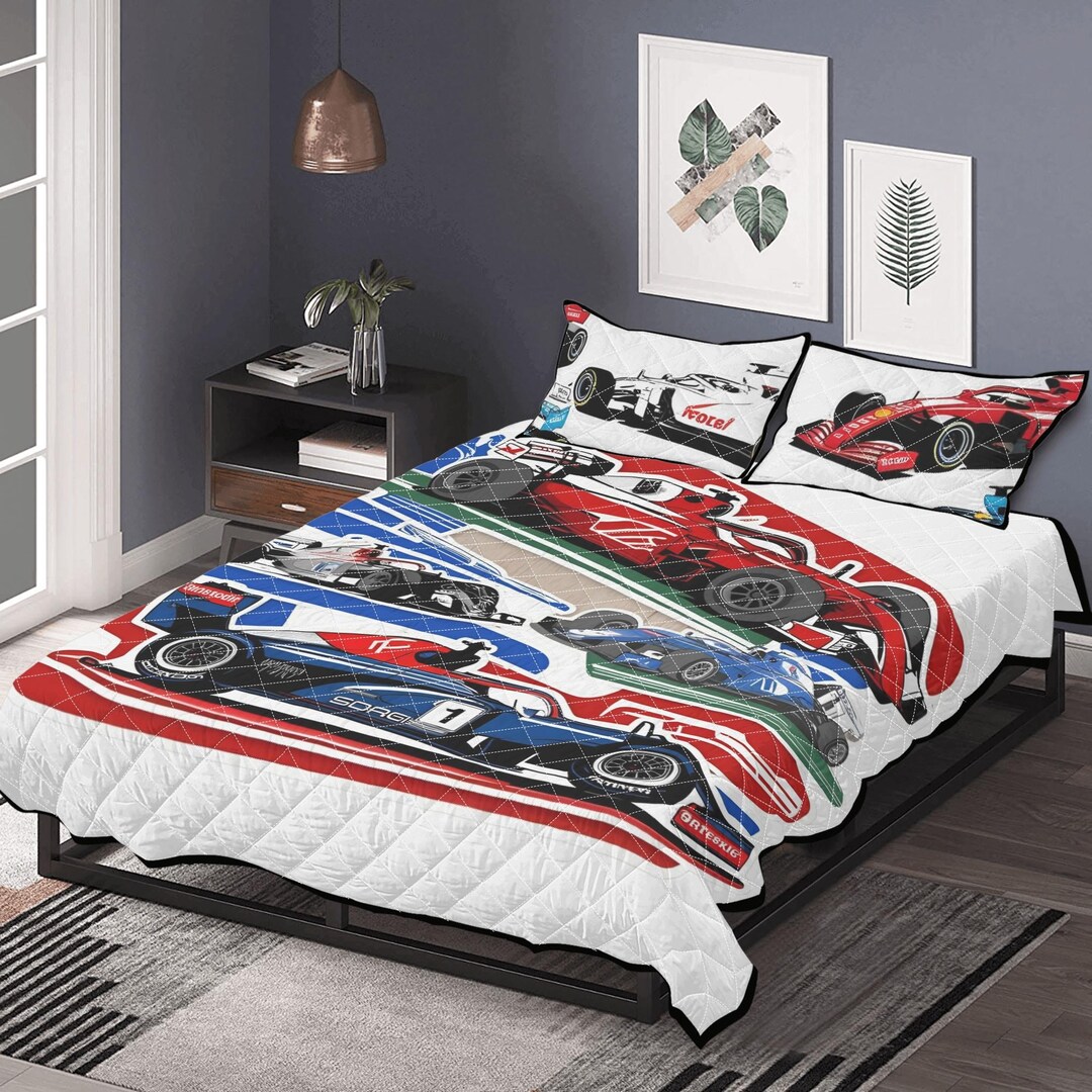Formula 1 Race Car Red Quilt Bedding Set - Soft Summer or Winter ...