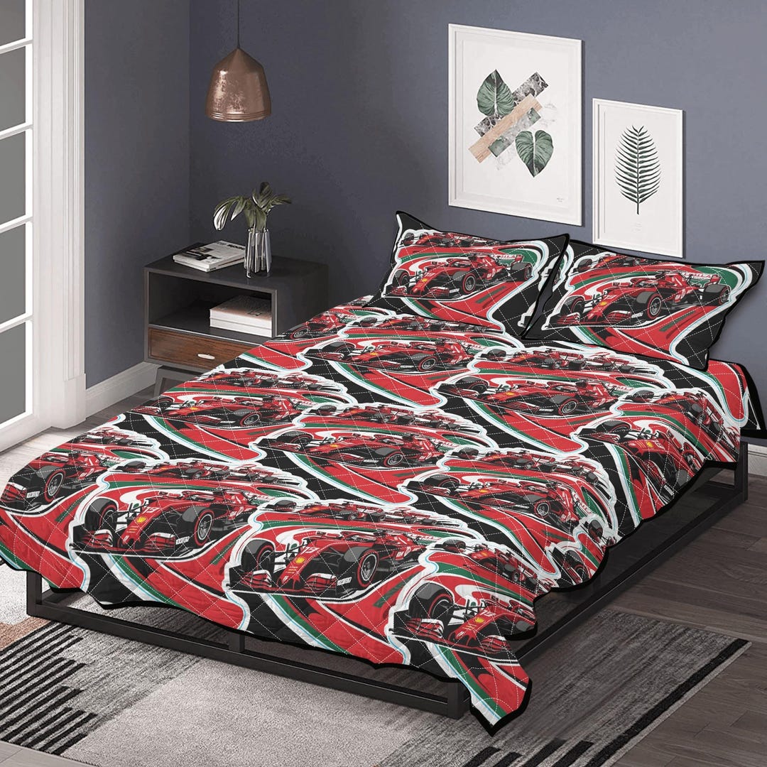 Racing Car F1 Formula 1 Quilt Bedding Set - Soft Summer or Winter ...