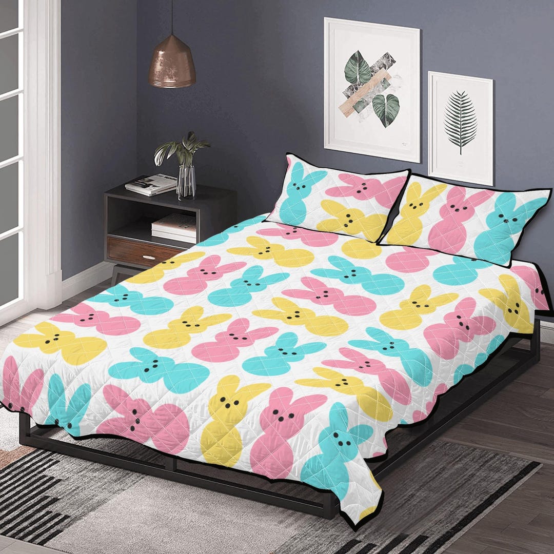 Peeps Bunny - Kids Bedding Set - Quilt Cover Quilted Blanket and ...