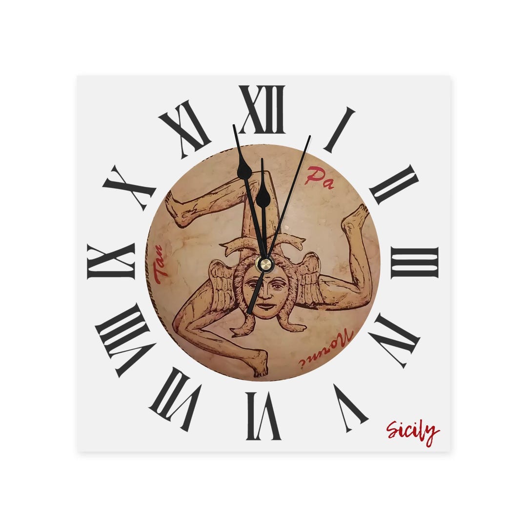 Trinacria Clock Sicilian Symbol of the Siciliano Culture in Sicily ...