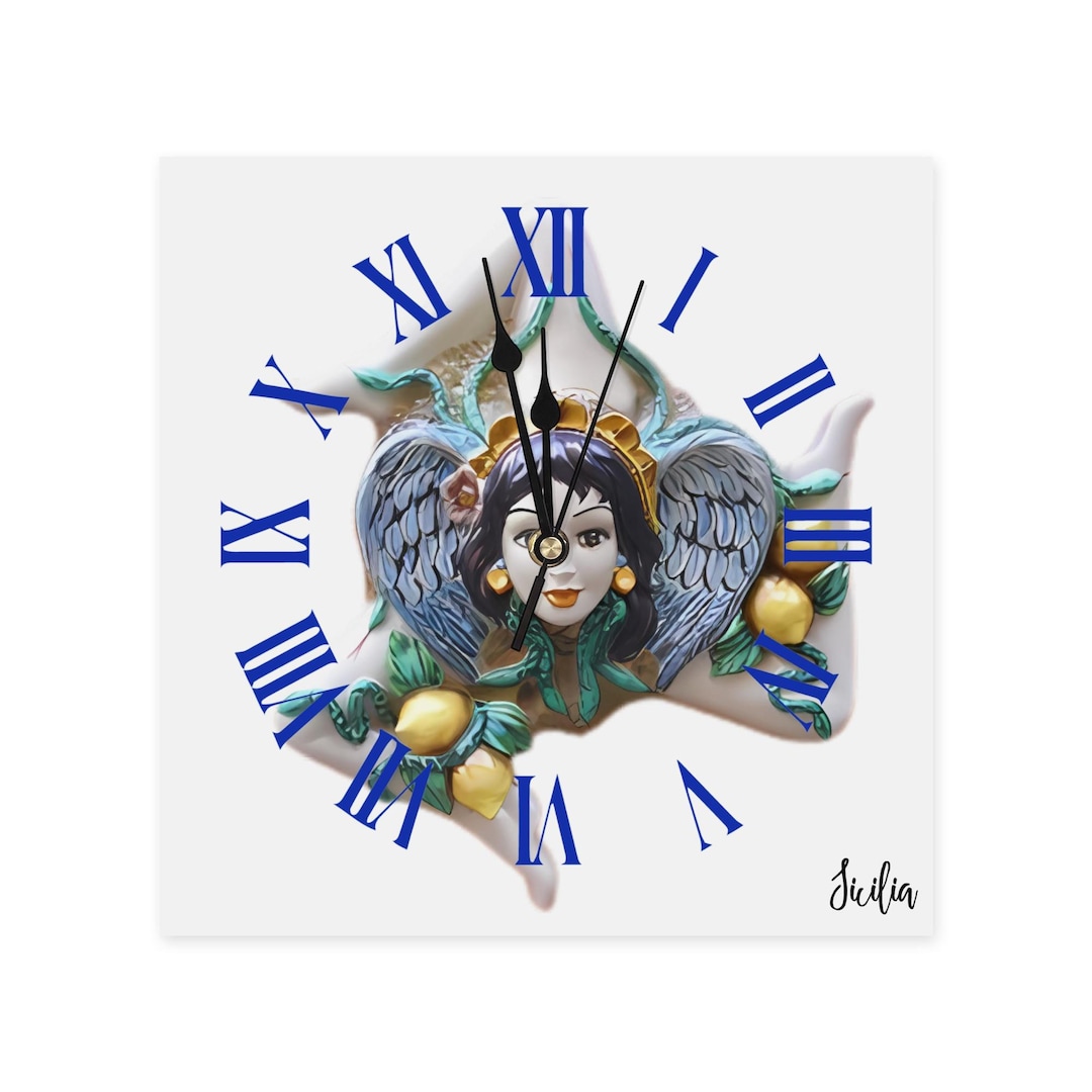 Trinacria Triskelion Three Legged Women Square Wall Clock gift for ...