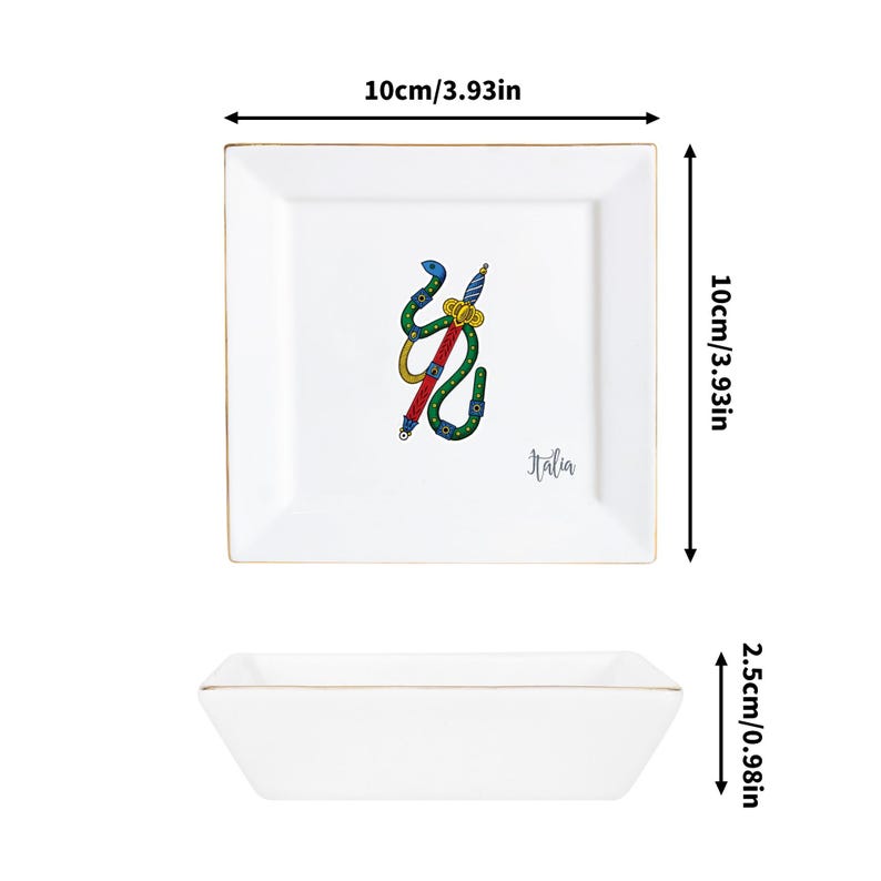 Swords Italian Cards Scopa Ceramic Square Dinner Plates Appetizer ...